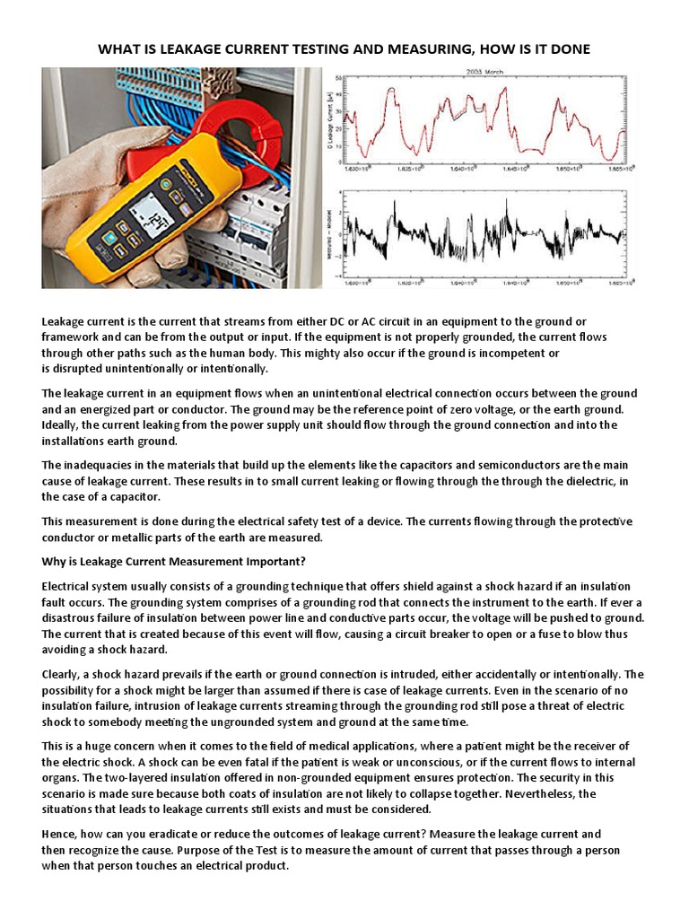 Leakage Current Testing Guide | PDF | Capacitor | Insulator (Electricity)