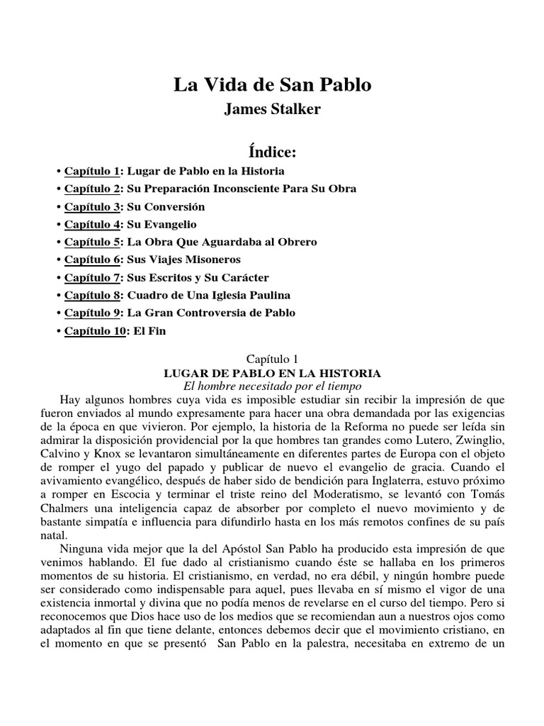La Vida de San Pablo - James Stalker | PDF | Pablo el apóstol | Jesús