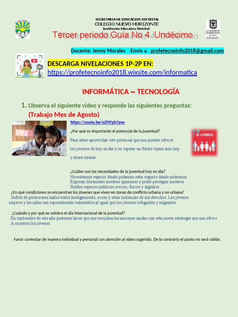 GUIA No 04 Tecnologia e Informatica 11 | PDF | Realidad aumentada | Archivo de computadora