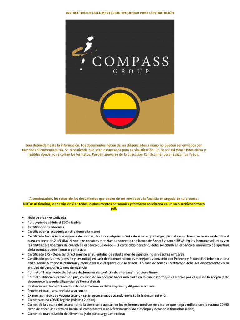 Instructivo Documentacion Compass (Leer) | PDF | Bancos | Pensión