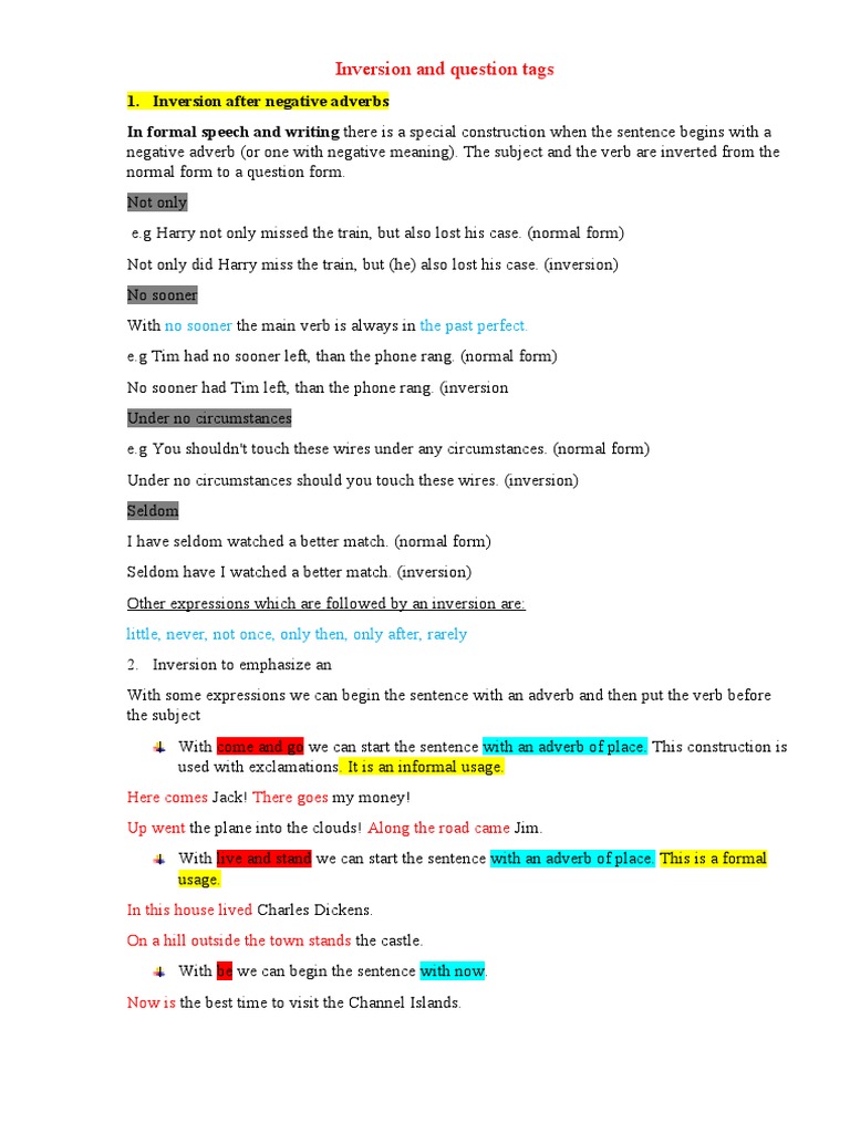 English Inversion | PDF