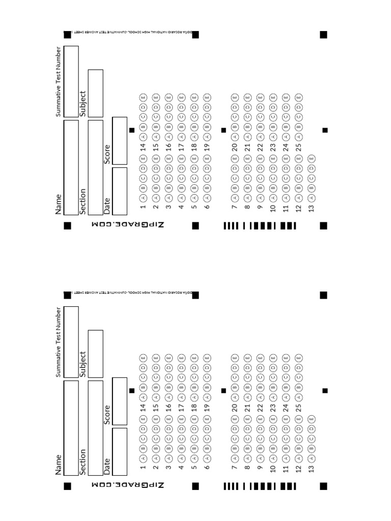 Summative Answer Sheet 2022-2023 | PDF | Standardized Tests | Tests