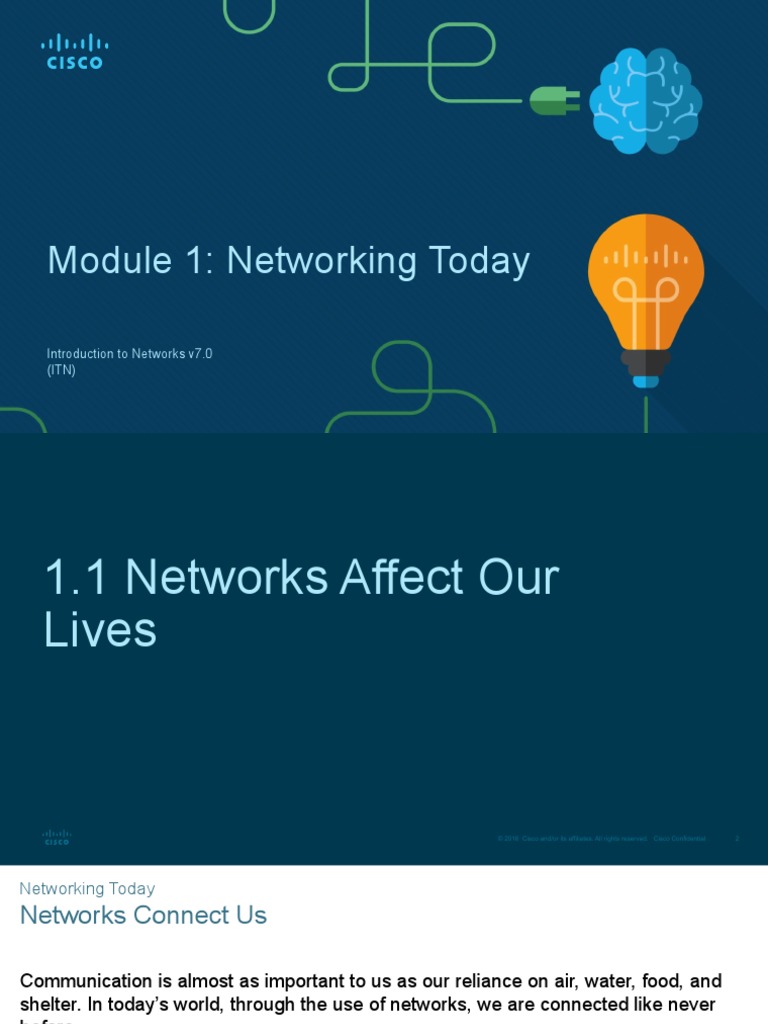 ITN - Module - 01 Networking Today | PDF | Computer Network | Internet Access