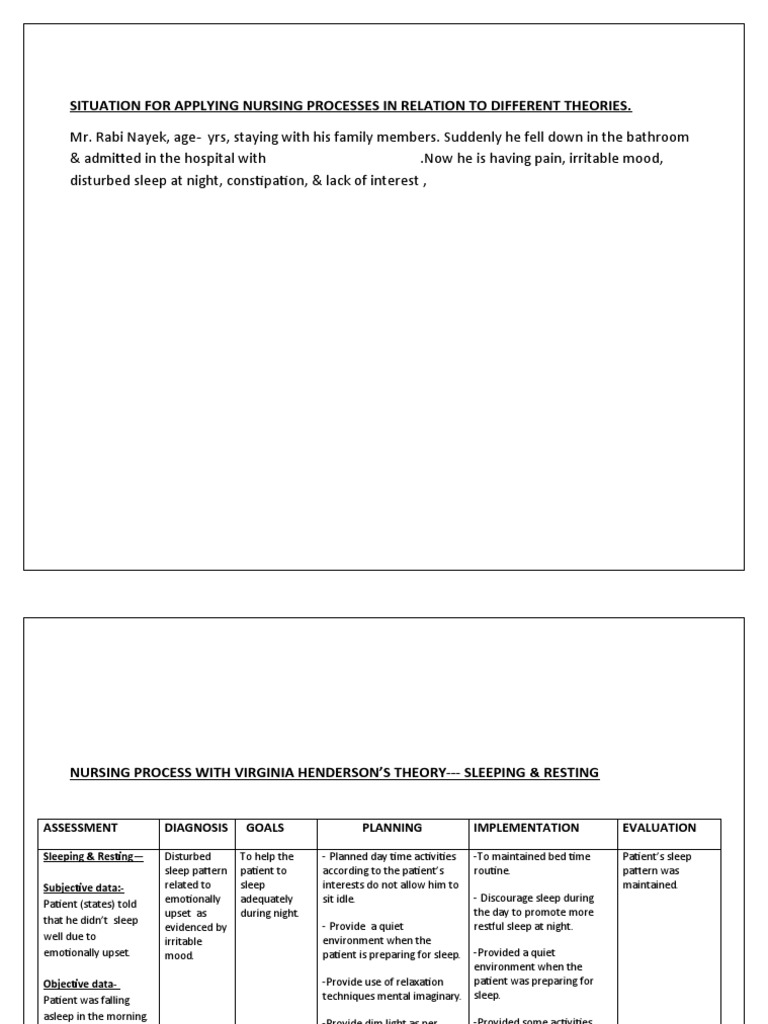 Nursing Process With Theory (Assignment) | PDF | Nursing | Constipation