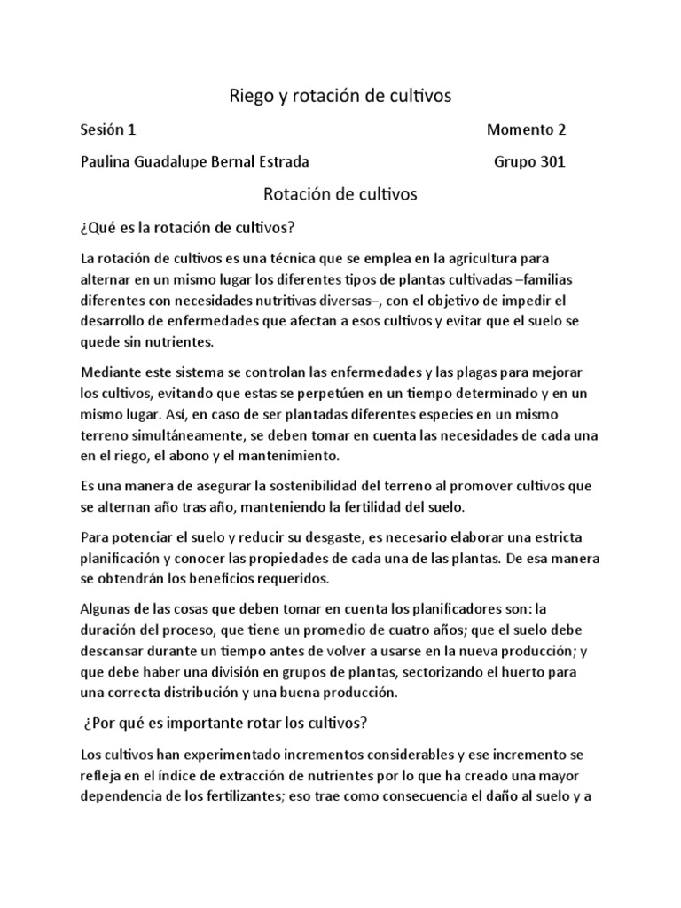 Beneficios y retos de la rotación de cultivos | PDF | Agricultura | Suelo