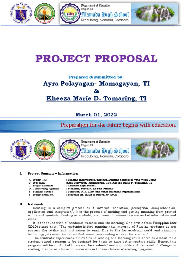 Project Proposal Template Reading For Objective 11 | PDF | Evaluation ...