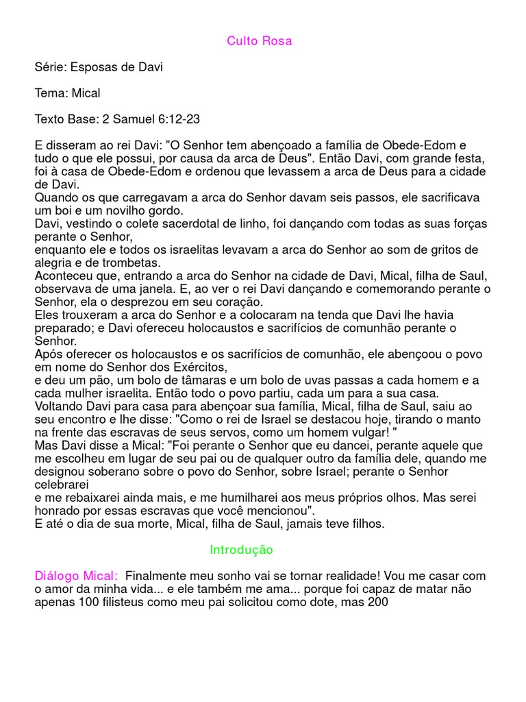 Serie Esposas de Davi | PDF | Davi | Saul