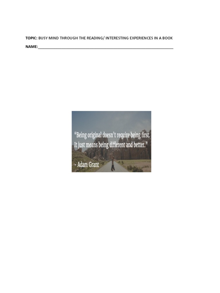 English Project Readers Originals Adam Grant | PDF | Experience ...