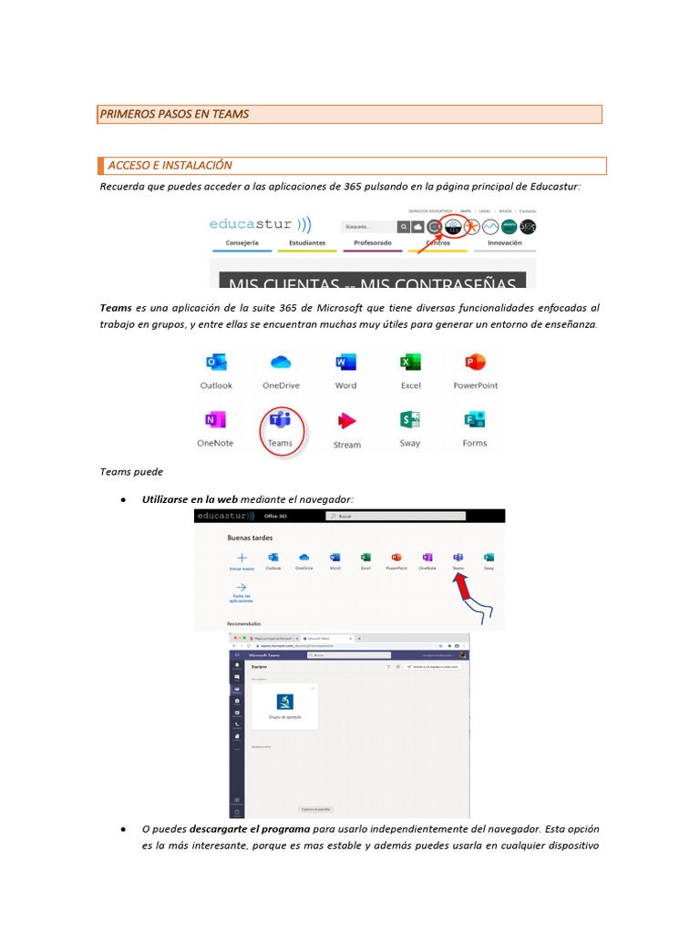 Primeros Pasos en Teams | PDF | Software de la aplicacion | Chat en linea