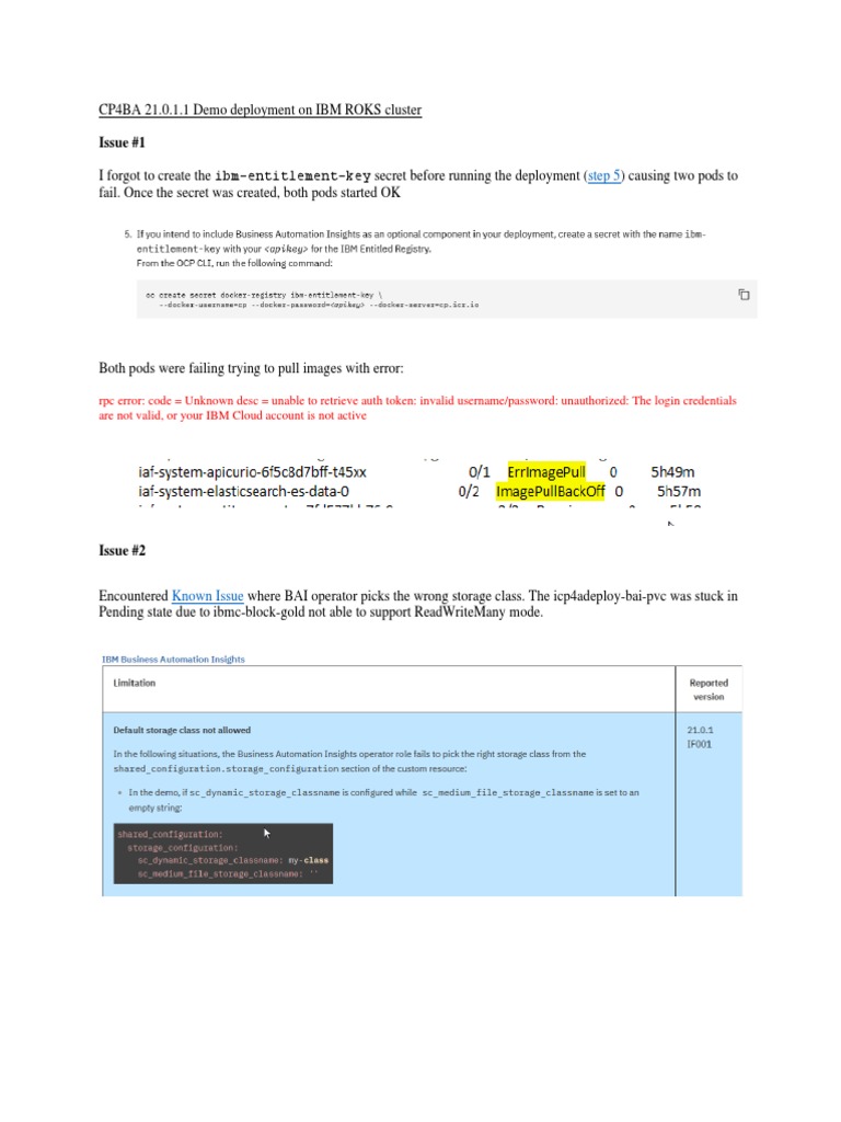 Cp4ba Install Issues | PDF