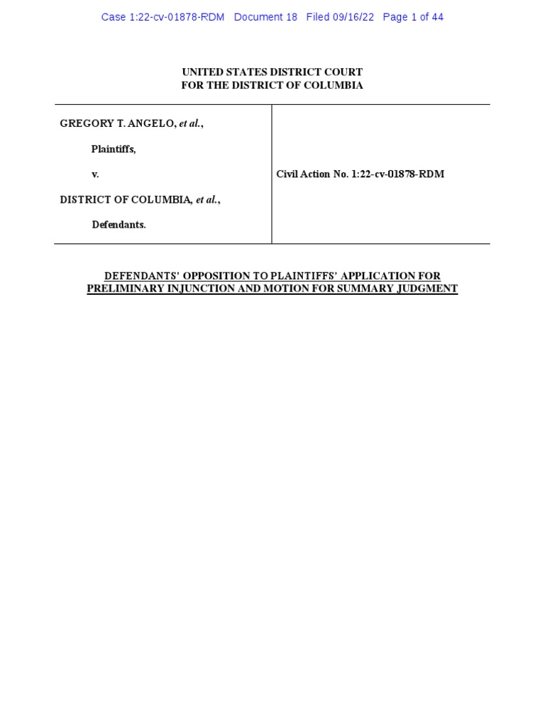 Metro Gun Ban Lawsuit Response | PDF | Standing (Law) | Second ...
