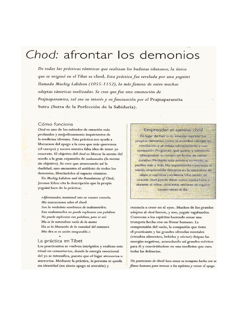 Chöd Afrontar Los Demonios | PDF