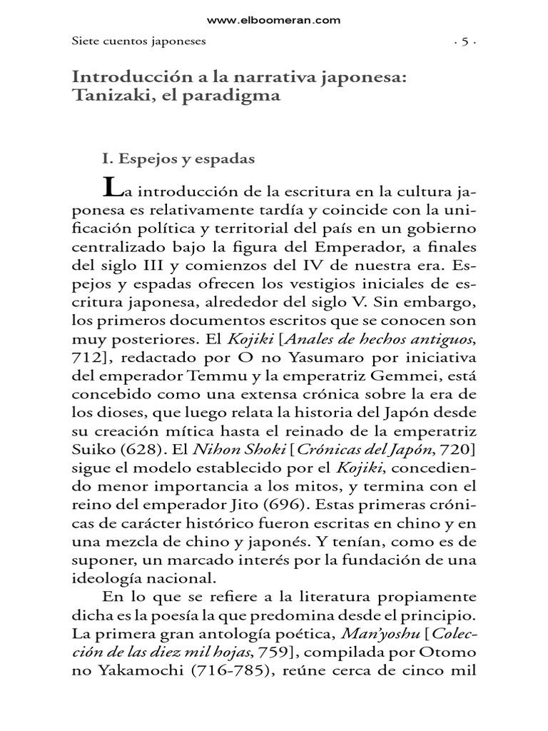Introducción a la Narrativa Japonesa | PDF | Japón | Novelas