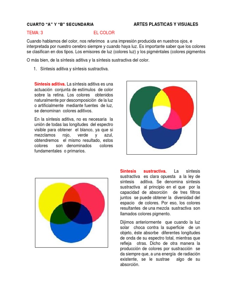 Tema El Color | PDF | Color | Dibujo