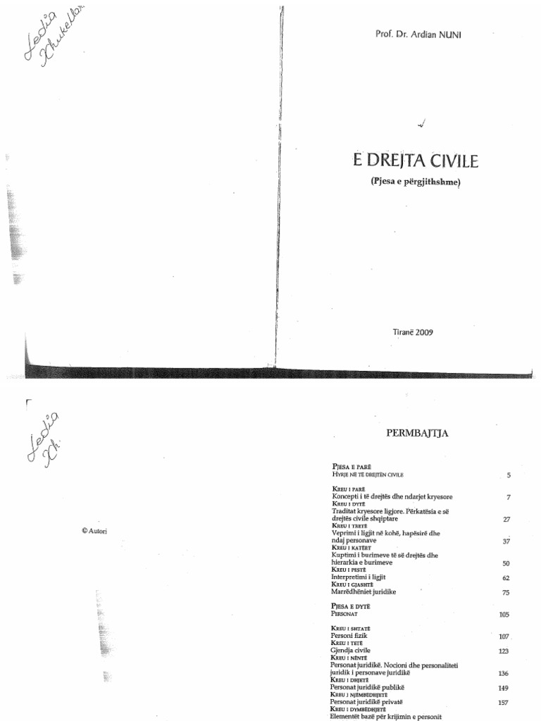 E DREJTA CIVILE (Pjesa e Pergjithshme) Adrian NUNI | PDF