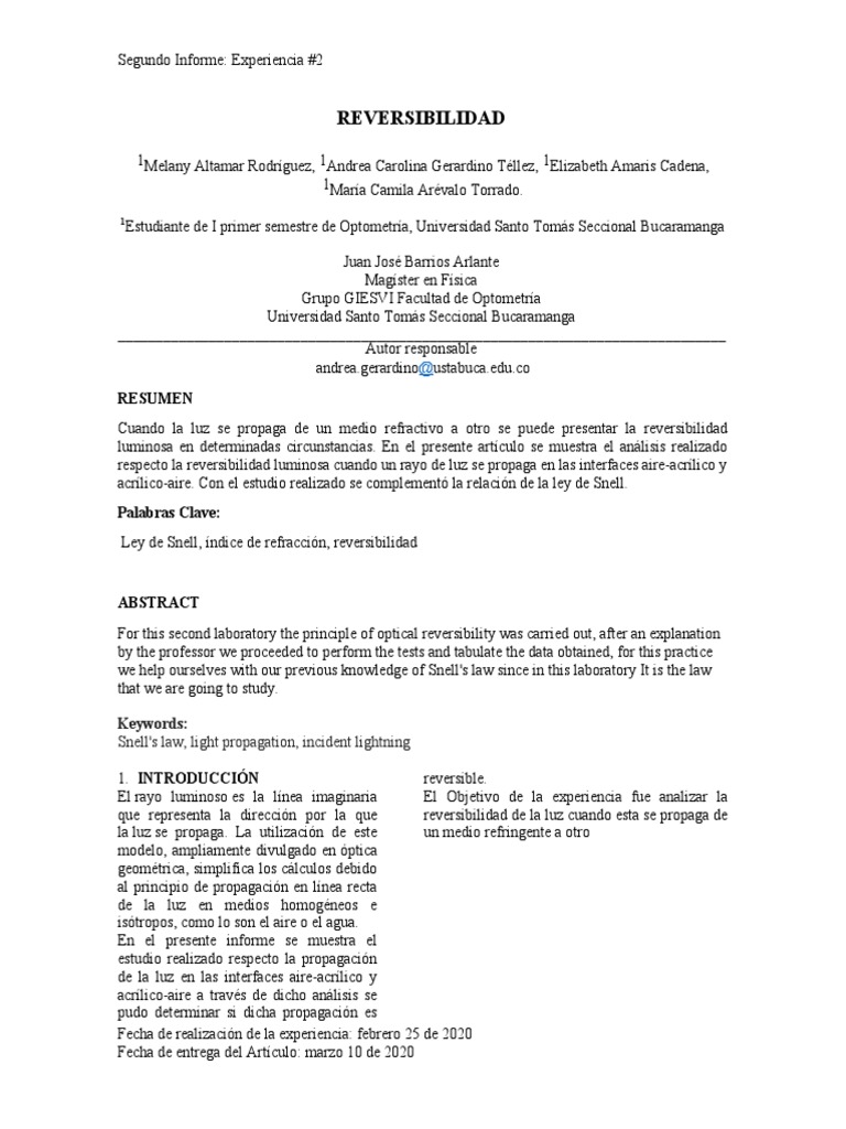 Reversibilidad 2.2 | PDF | Óptica | Ligero