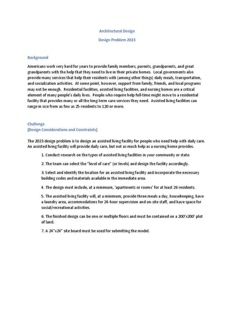 Architectural Design 2023 Design Problem | PDF