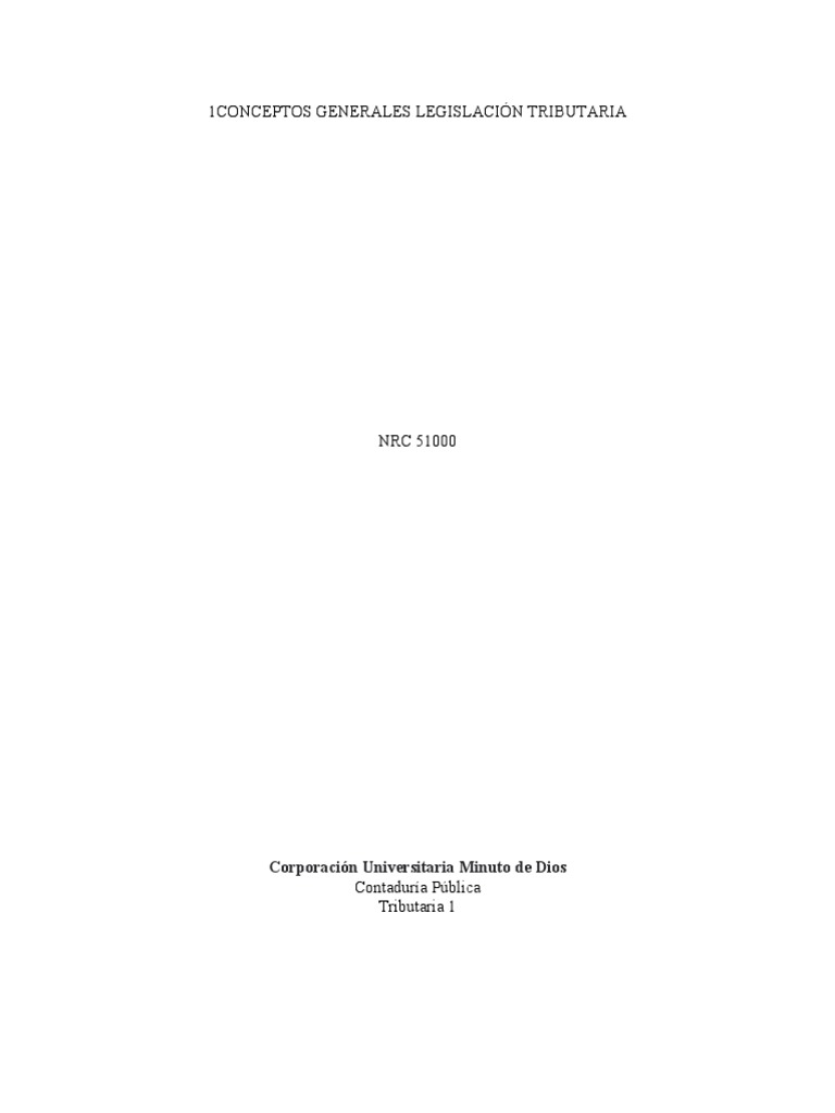 Actividad 1 Generalidades Tributaria 1 | PDF | Impuestos | Impuesto sobre la renta