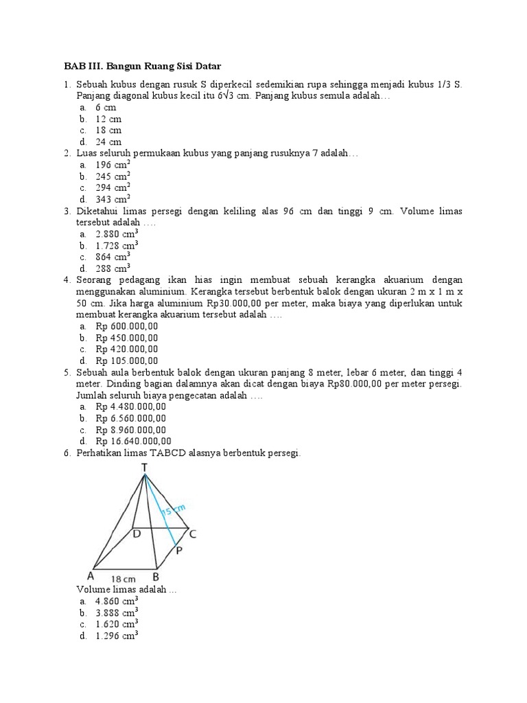 Bangun Ruang | PDF | Metode & Bahan Ajar | Griya & Taman