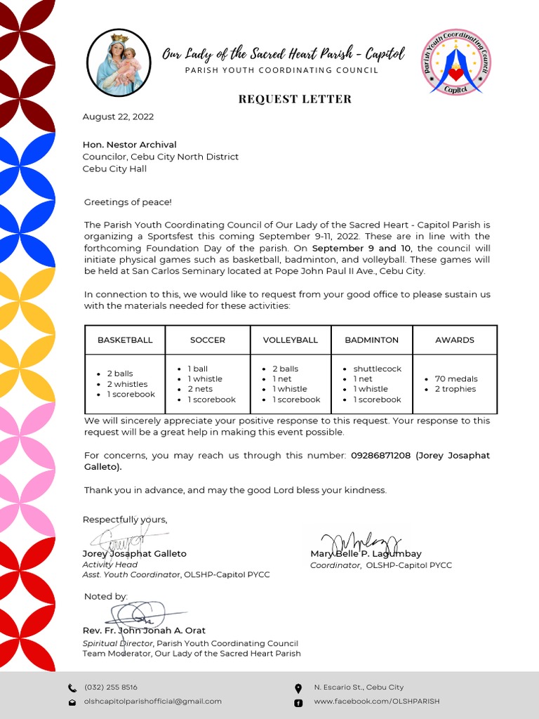 Request Letter Solicitation 2 | PDF | Volleyball | Games Of Physical Skill