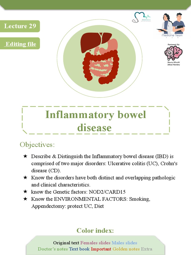 Inflammatory Bowel Disease: Objectives | PDF | Ulcerative Colitis ...
