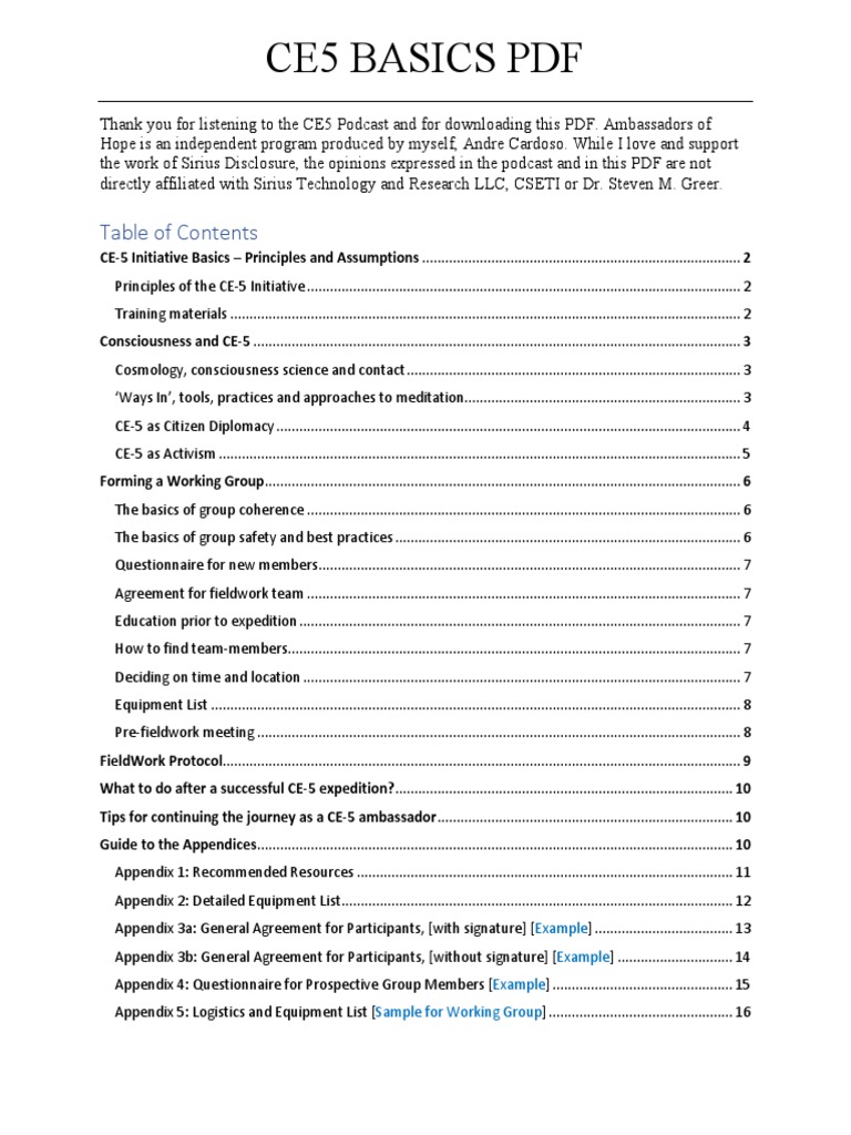 CE5 Podcast CE5 Basics PDF | PDF | Consciousness | Time