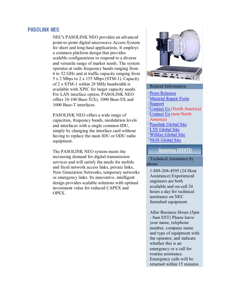 NEC Pasolink Neo | PDF