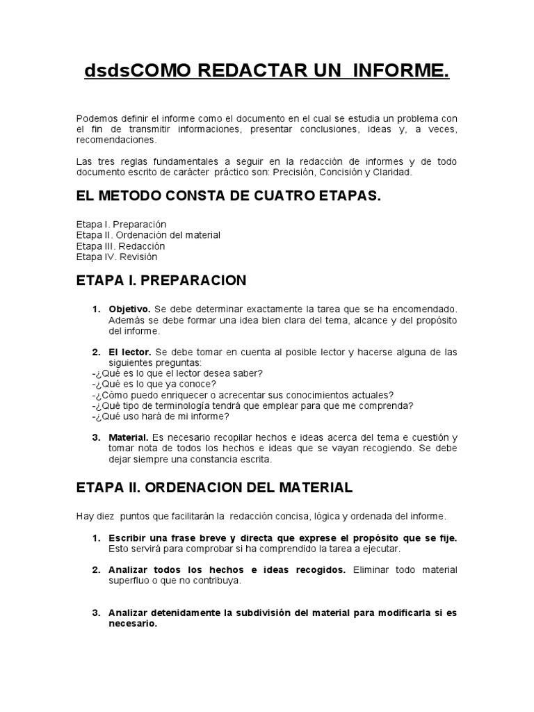 01 Como Redactar Un Informe | PDF | Bibliografía