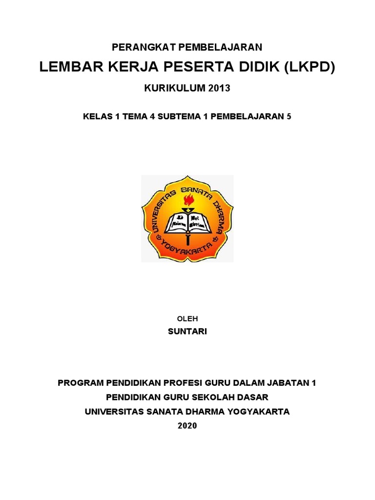 LKPD Keluargaku Kelas 1 Kurikulum 2013 | PDF