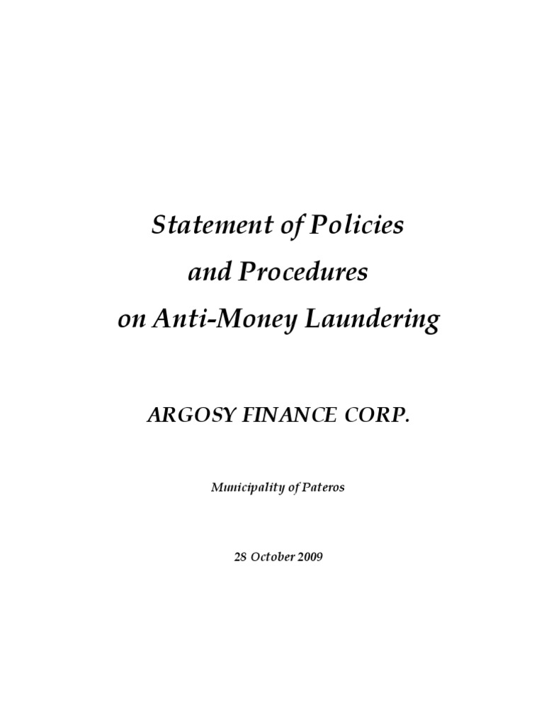 Anti-Money Laundering Manual | PDF | Money Laundering | Identity Document