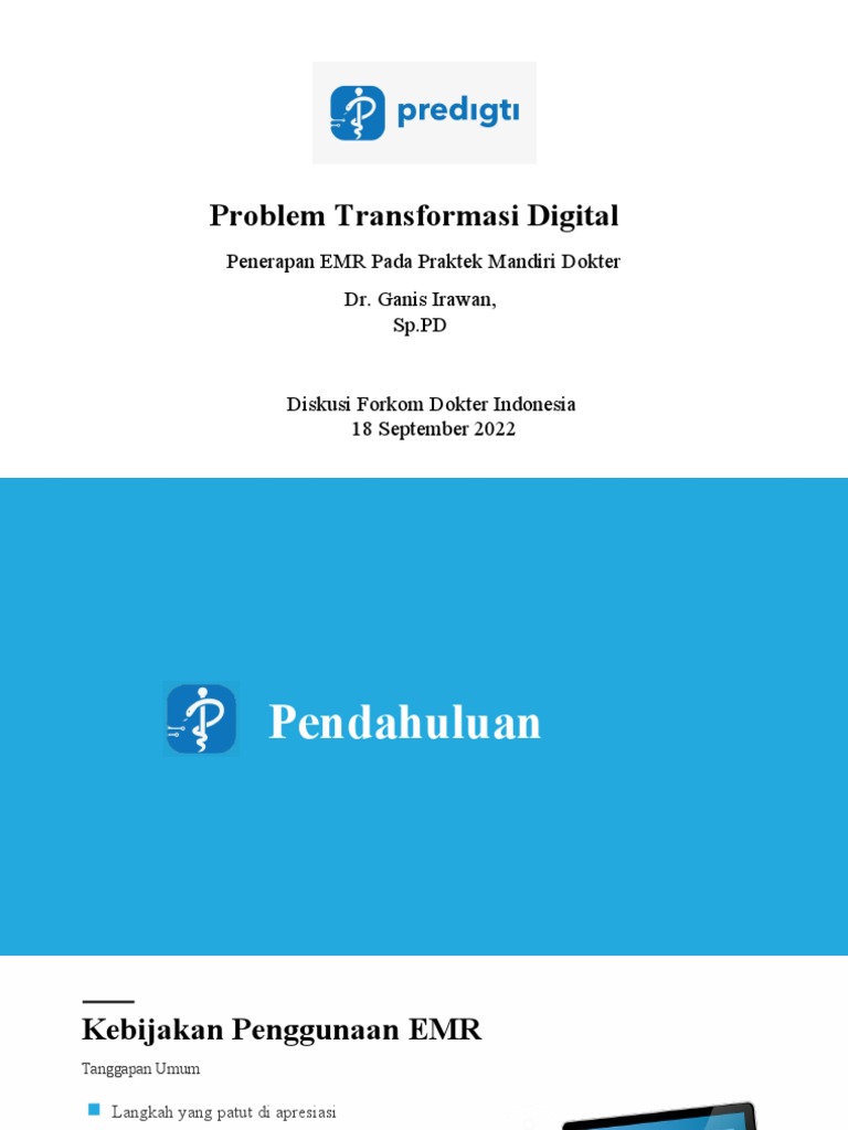 Ganis Irawan - Problem Transformasi Digital EMR | PDF