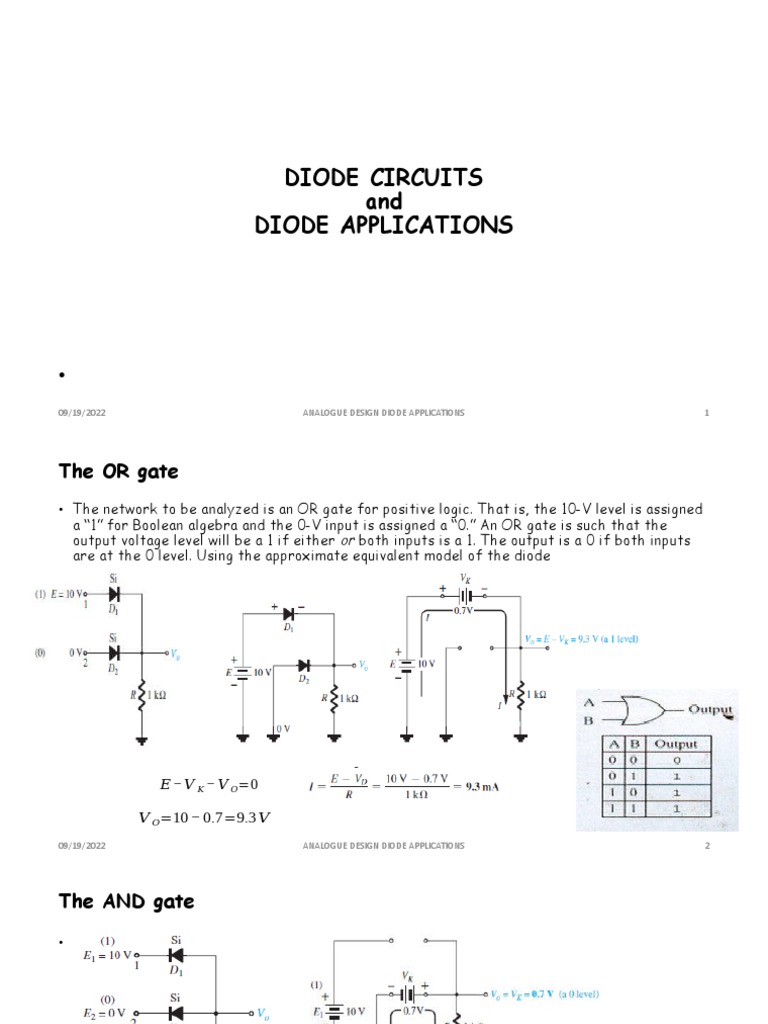 Diode Circuits and Applications Overview | PDF | Manufactured Goods ...