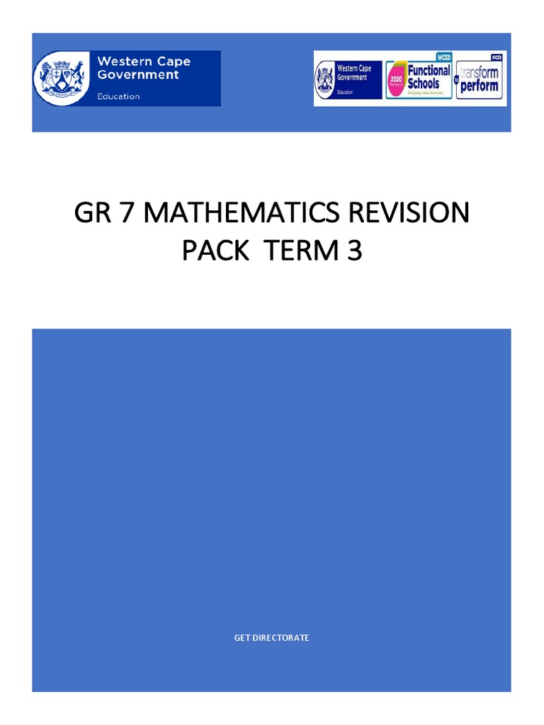 Maths Take Home Pack Gr.7 T3 W6 | PDF | Tetrahedron | Shape