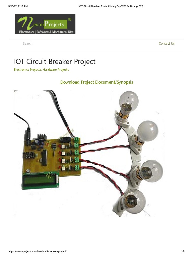 Iot Circuit Breaker Project Using Esp8266 And Atmega 328 Pdf Internet Of Things Arduino 4910
