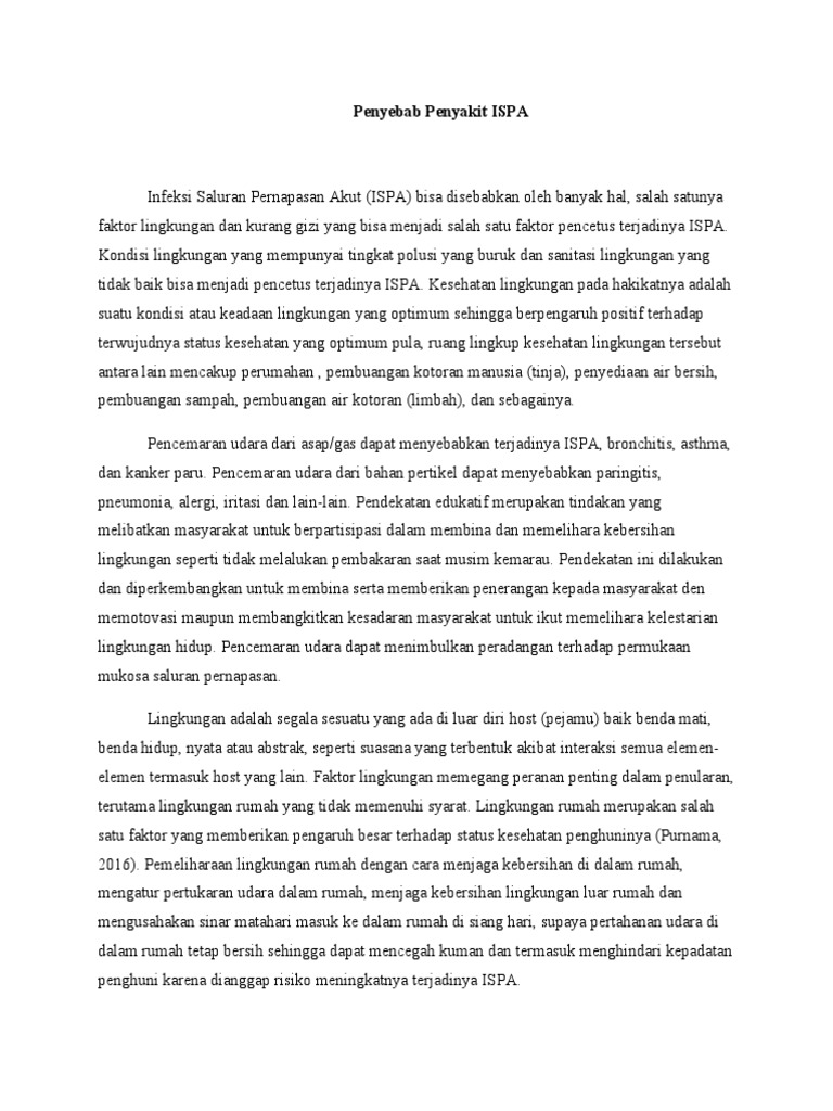 Penyebab dan Gejala ISPA pada Anak | PDF