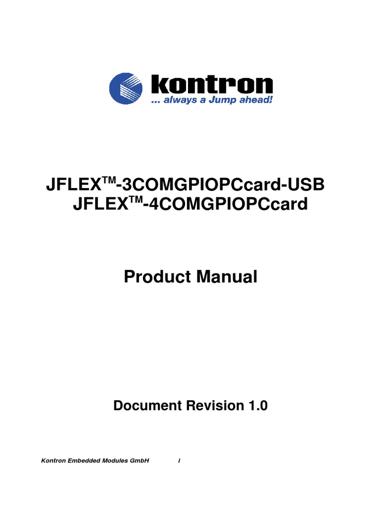 Jflex - 3Comgpiopccard-Usb Jflex - 4comgpiopccard: Document Revision 1.0 | PDF | Computer ...