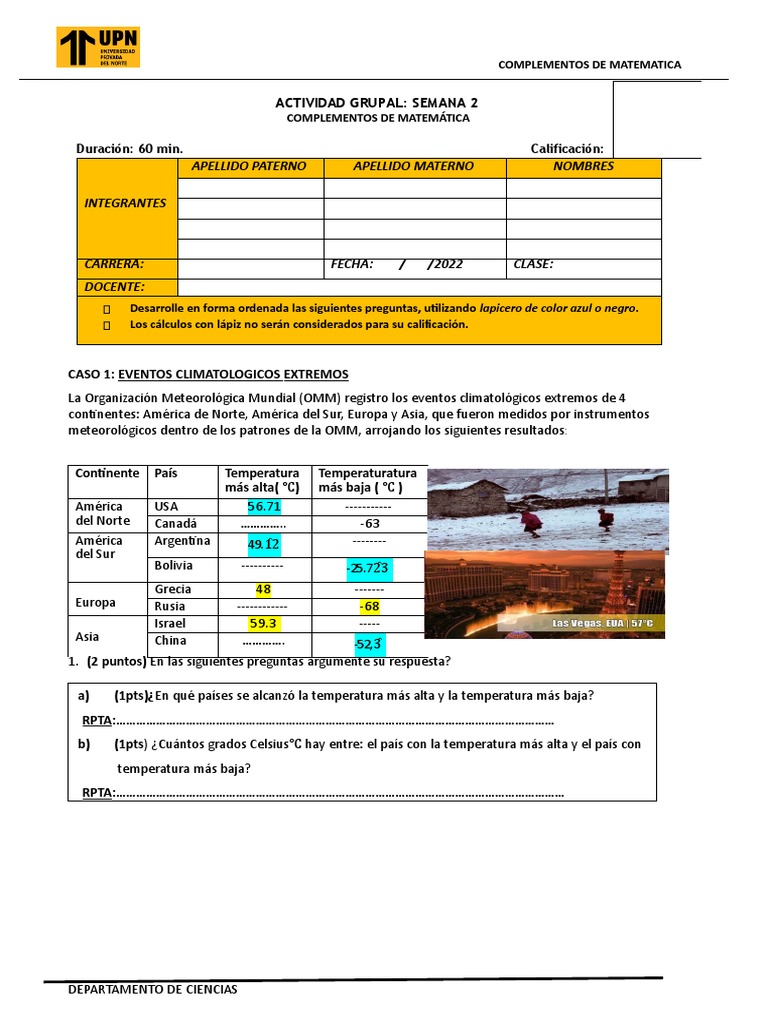 TPCC - Semana 2 - T1 | PDF | Matemáticas