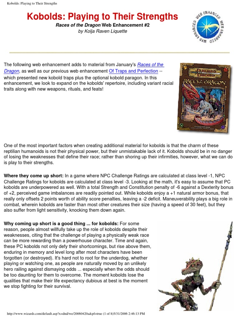 D&D 3.5 - Races of The Dragon Web Enhancement | PDF | Dungeons ...