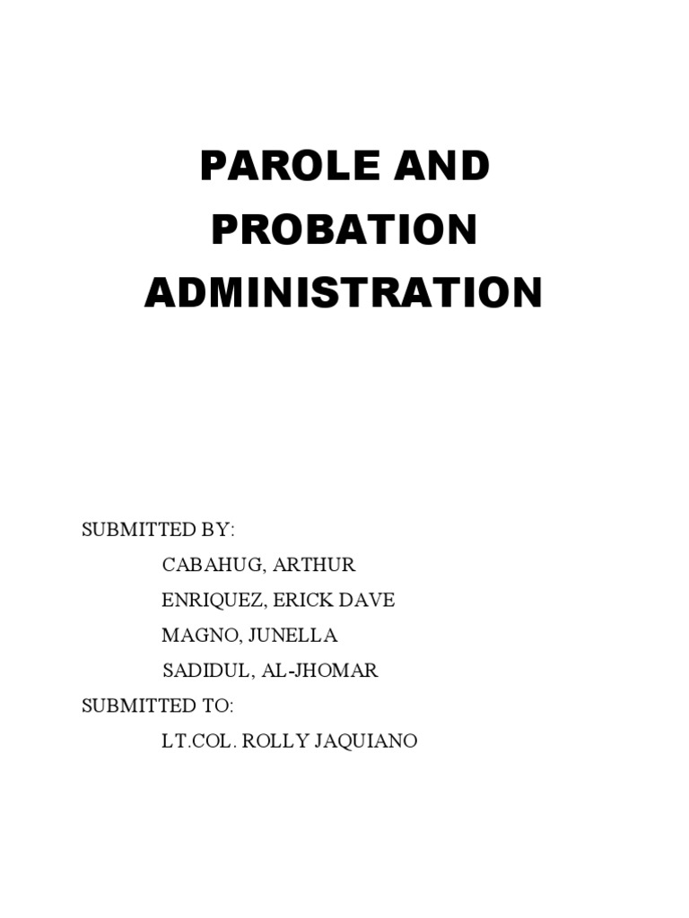 Overview of Parole and Probation Admin | PDF | Probation | Parole