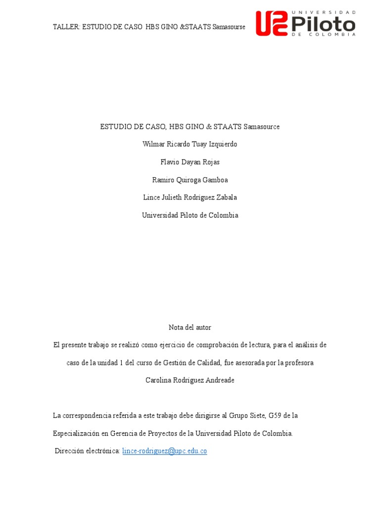 Grupo 7 Taller 1 Estudio de Caso Samasource | PDF | Calidad (comercial) | Toma de decisiones