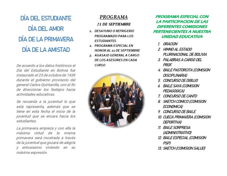 Modelo de Programa para El Dia Del Estudiante | PDF
