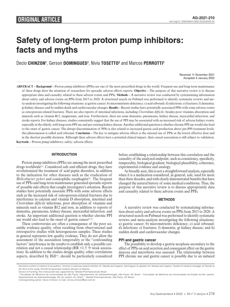 Safety of Long-Term Proton Pump Inhibitors - Facts and Myths | Download ...