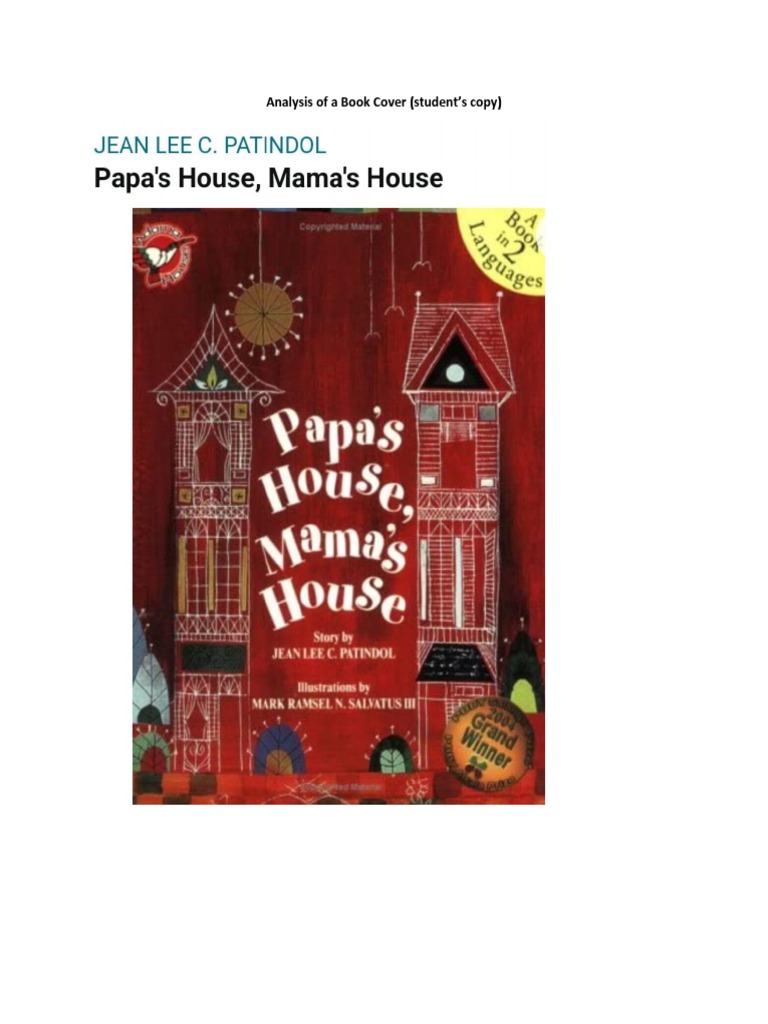 Analysis of A Book Cover (Student's Copy) | PDF | Language Arts ...