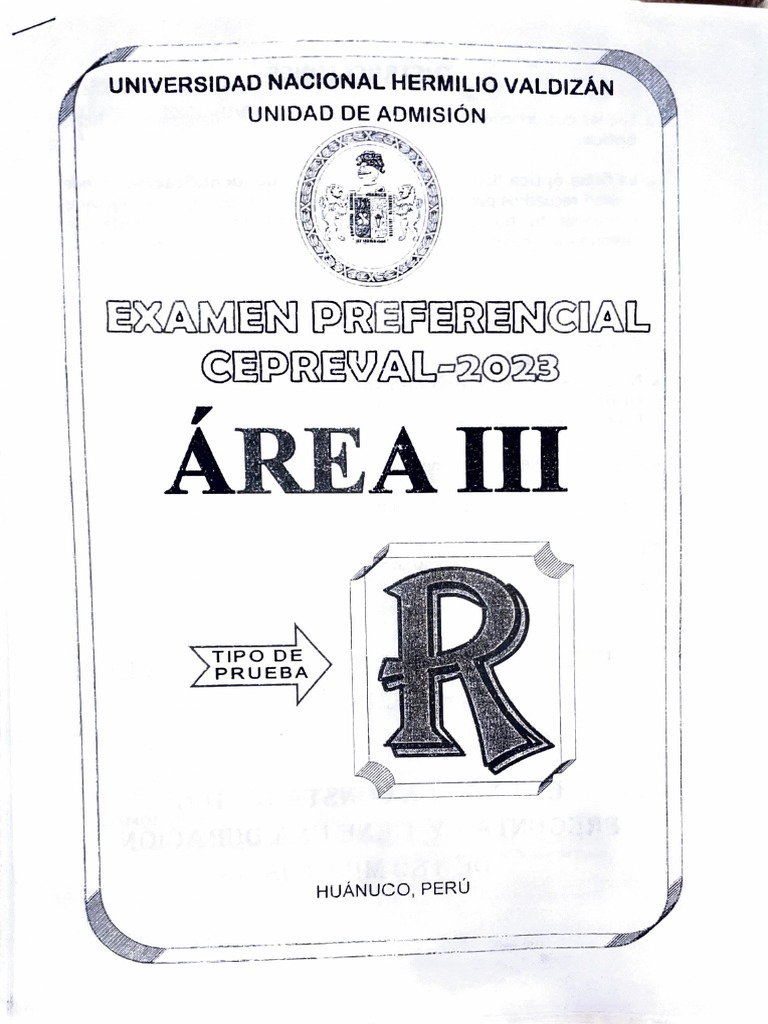 Examen de Quinto Preferencial | PDF Examen de Quinto Preferencial | PDF