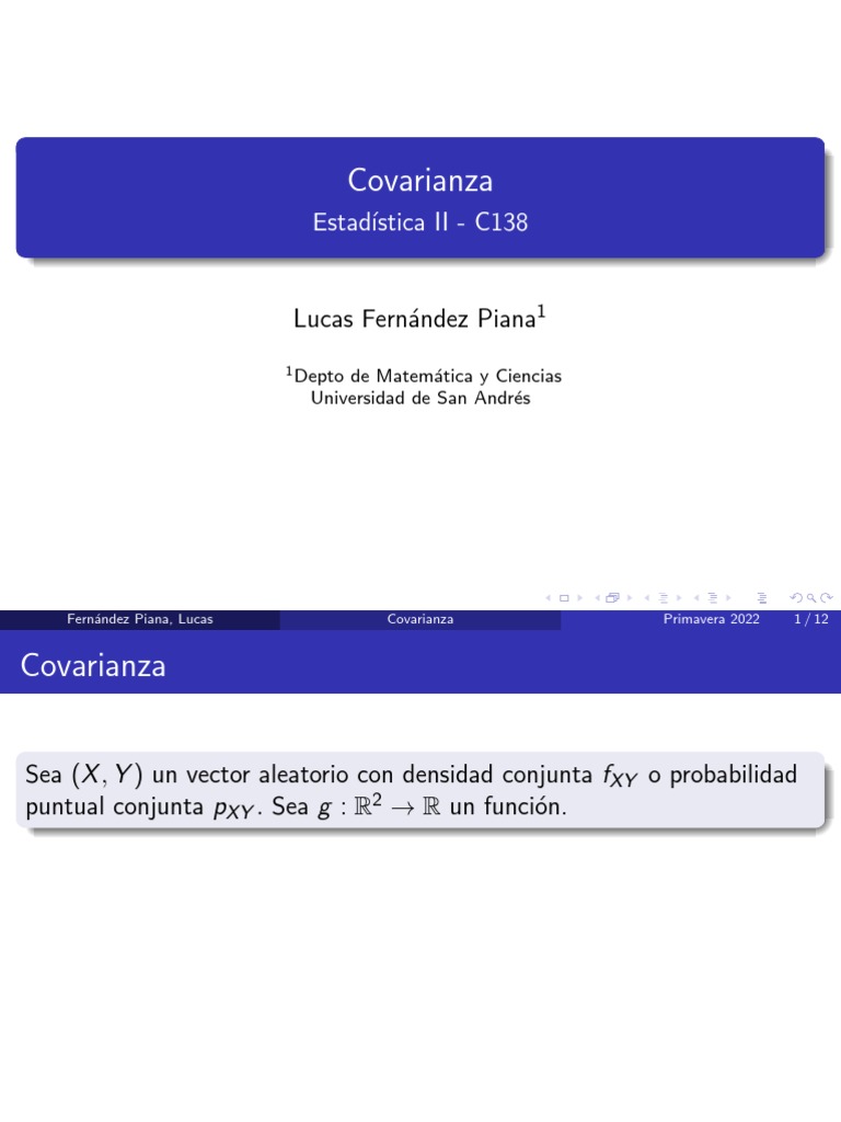 Covarianza | PDF | Covarianza | Estadísticas