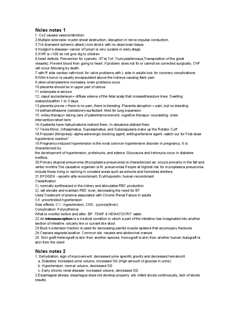 Nclex Notes 1 | PDF | Childbirth | Heart