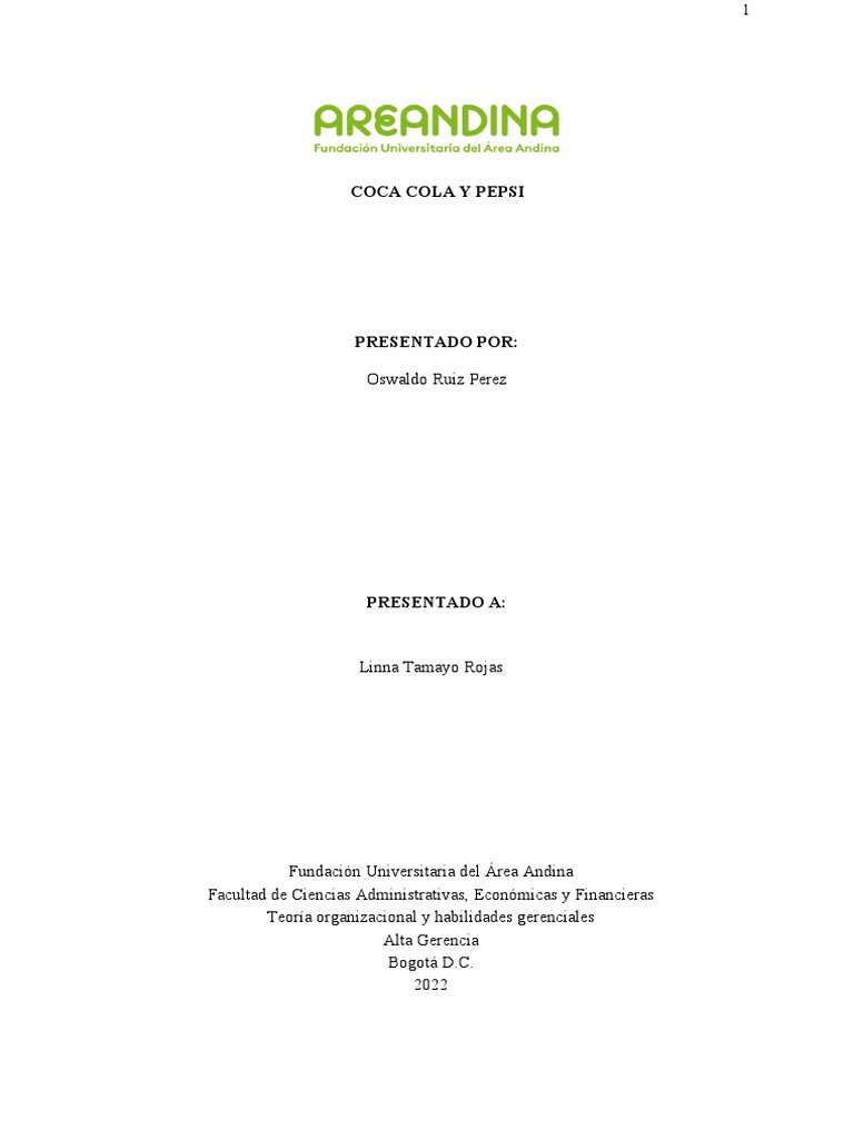 Actividad Eje 2 Coca Cola y Pepsi | PDF | Liderazgo | Coca Cola