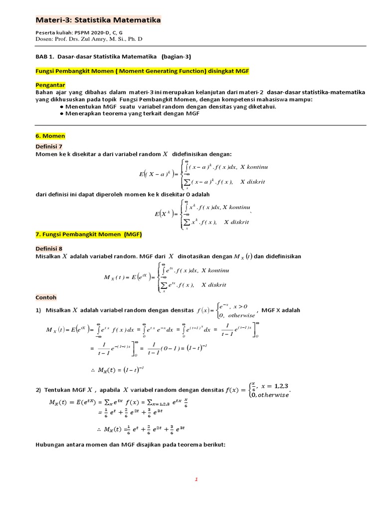Za Materi 3 Mathstat | PDF