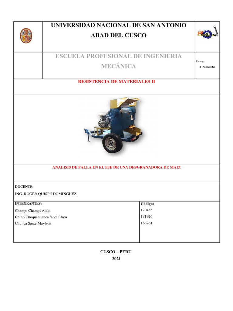 Grupo #3 A 2do Trabajo Resis 2 | PDF | Engranaje | Mecánica
