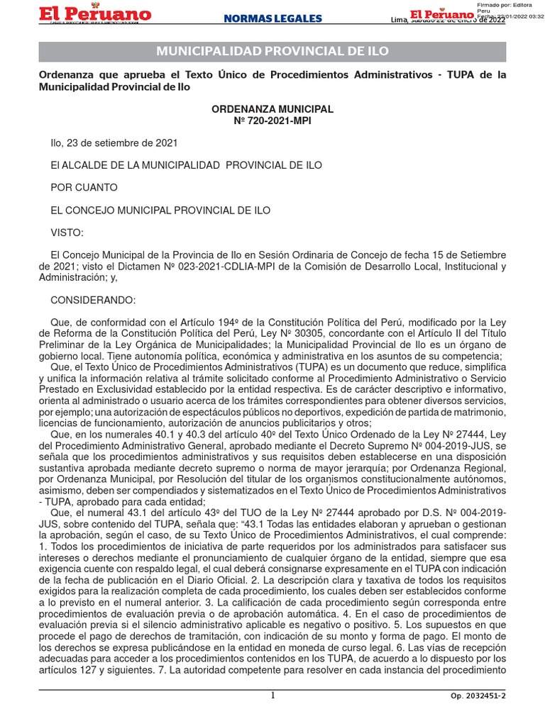 Tupa Documento | PDF | Gobierno local | Gobierno